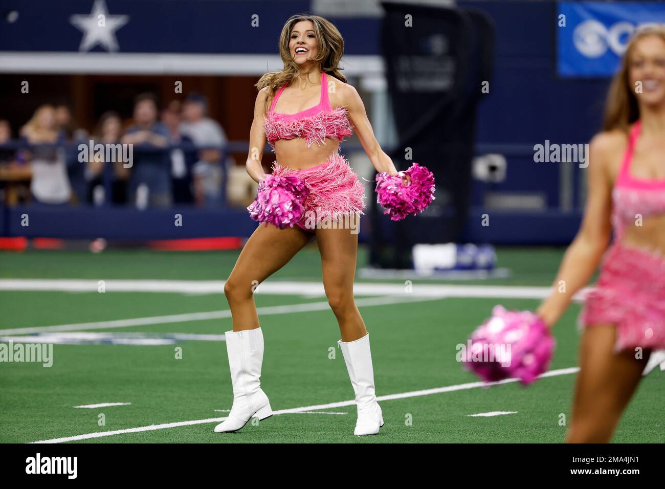 The Dallas Cowboys Cheerleaders perform during halftime of an NFL ...