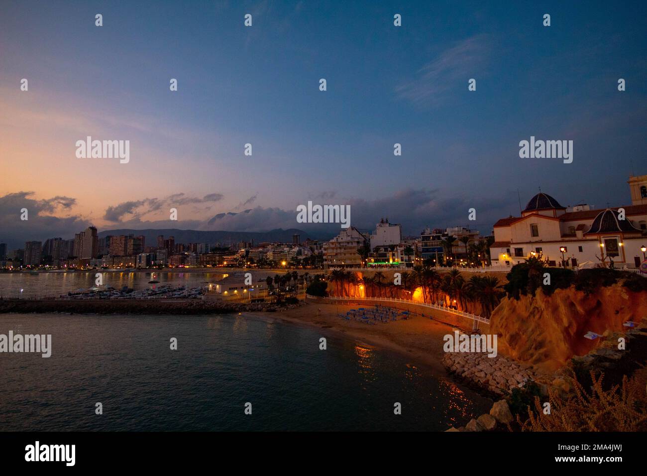 City of Benidorm seen from the balcony of the Mediterranean with the ...