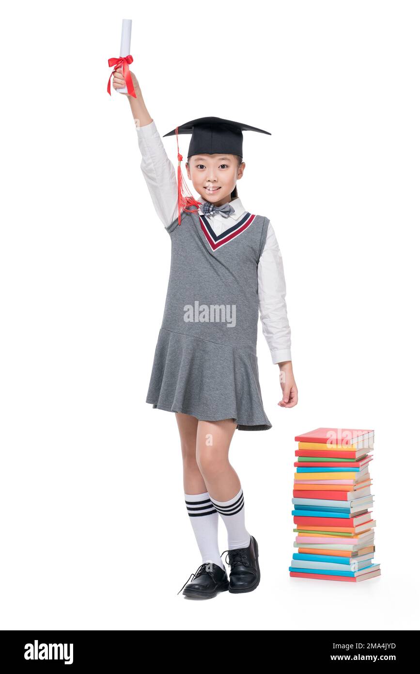 Happy primary school and books Stock Photo - Alamy