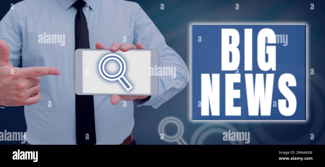 Inspiration showing sign Big News. Internet Concept knowing actions no ...