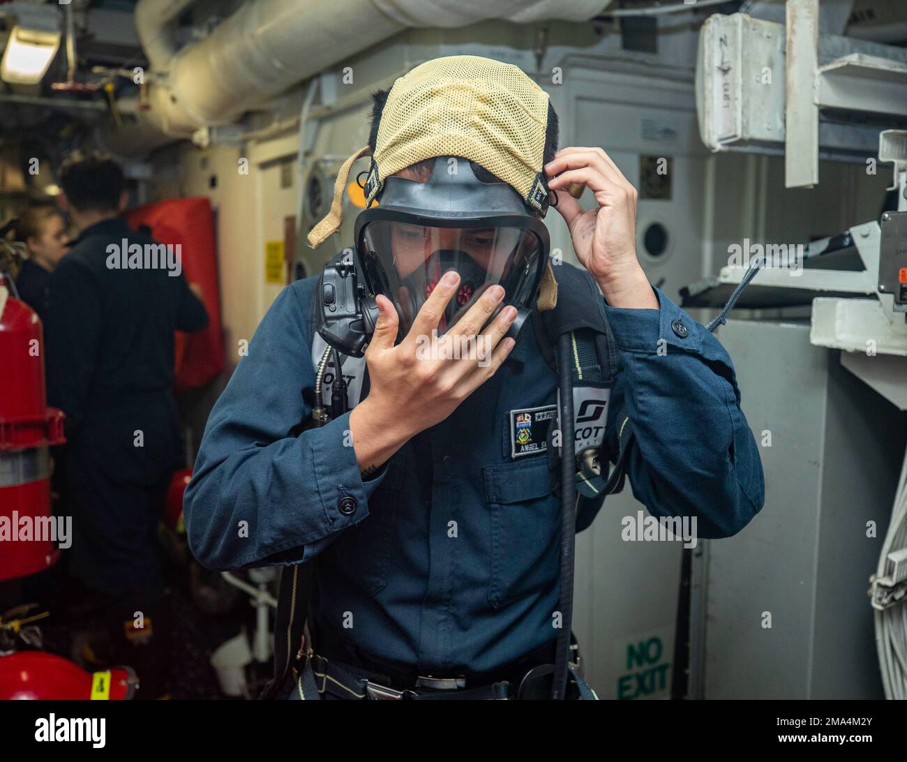 YELLOW SEA (May 24, 2022) Damage Controlman Fireman Angel Salvador ...
