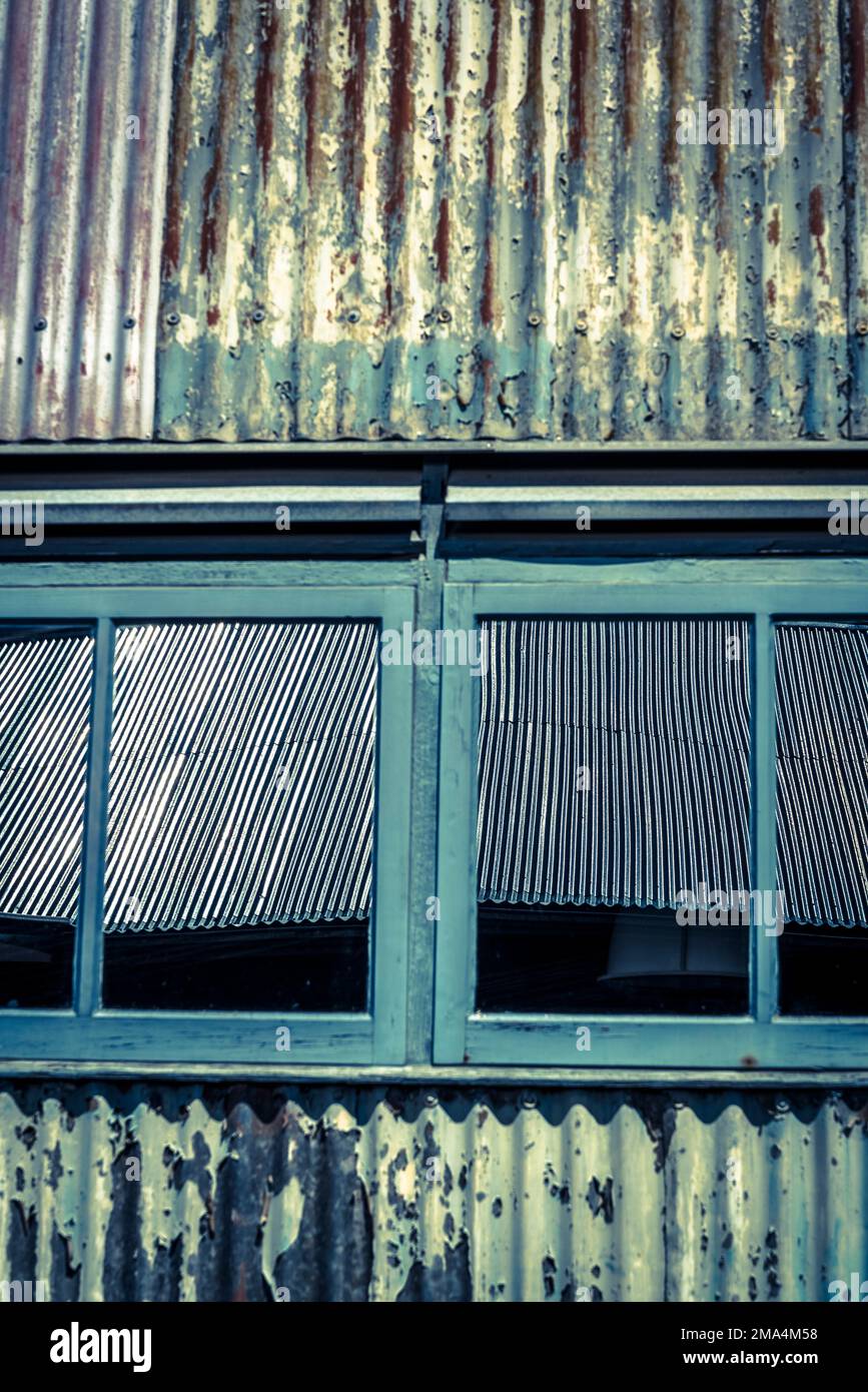 Abandoned industrial building with corrugated metal cladding, Sydney ...