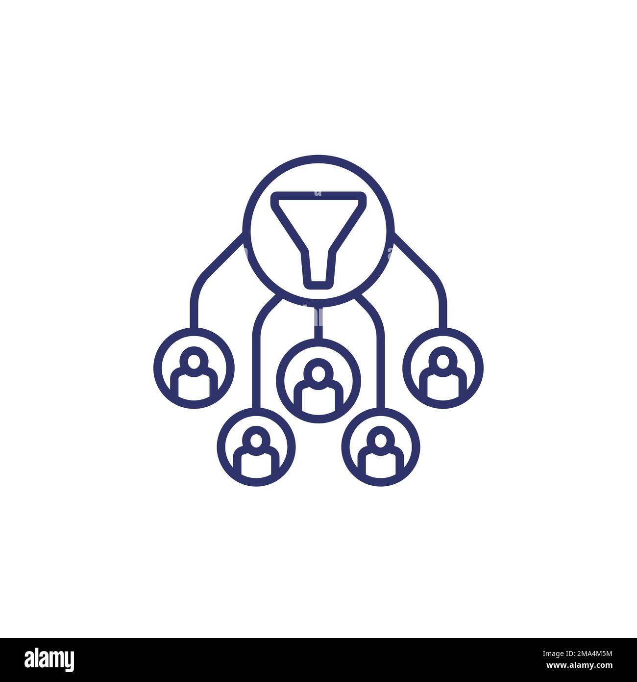 filtering users data line icon on white Stock Vector Image & Art - Alamy