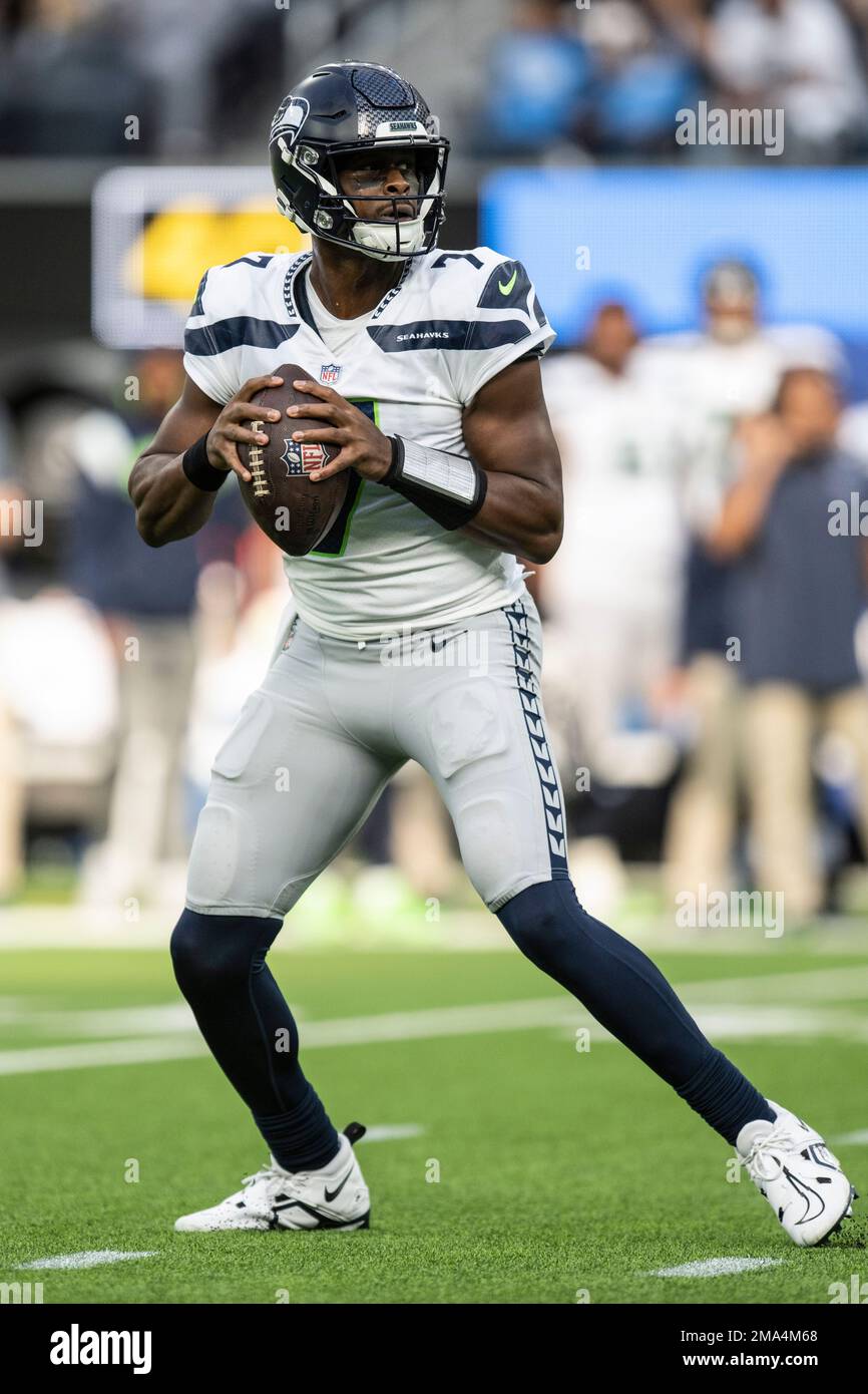Seattle Seahawks quarterback Geno Smith (7) looks to throw a pass ...