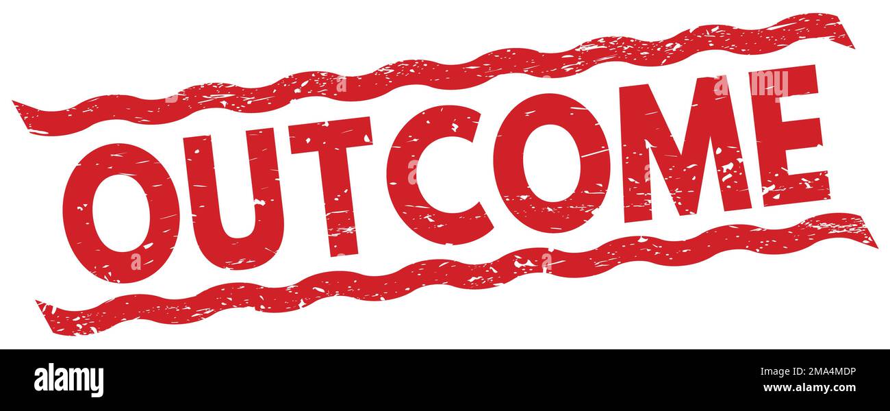 OUTCOME text written on red lines stamp sign Stock Photo - Alamy