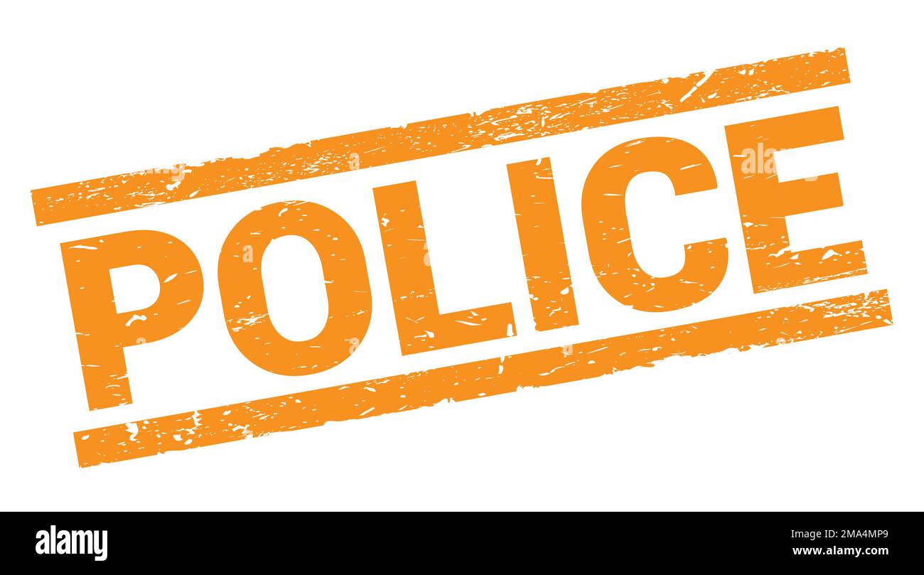 Police text on orange hi-res stock photography and images - Alamy