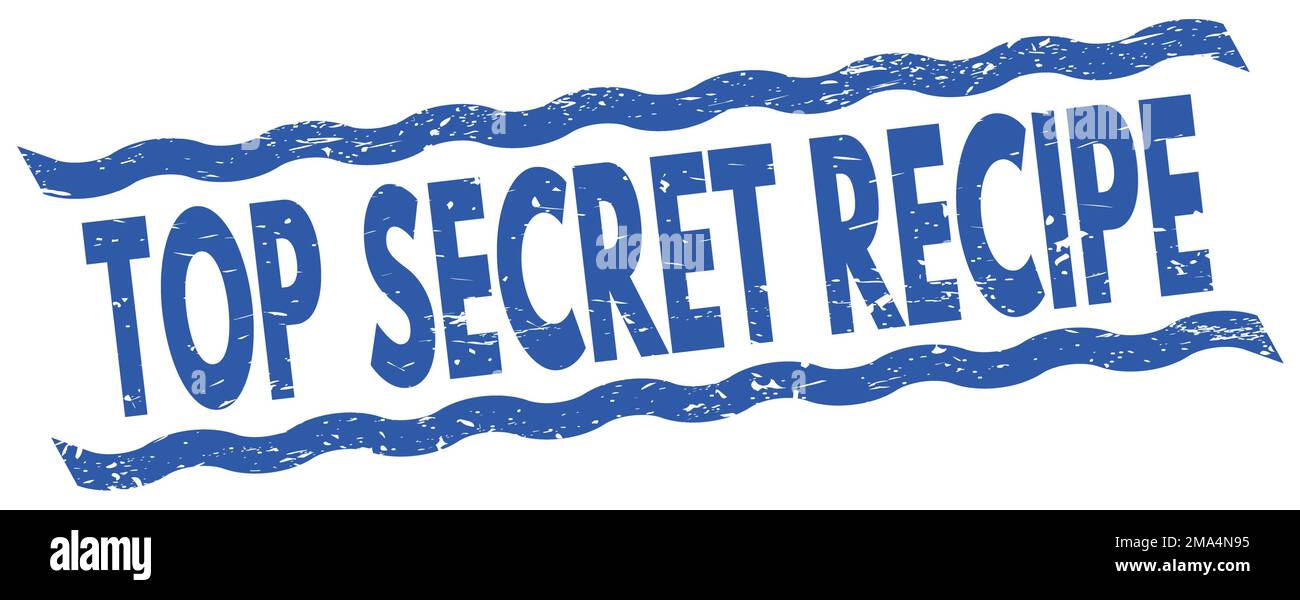 TOP SECRET RECIPE text written on blue lines stamp sign Stock Photo - Alamy