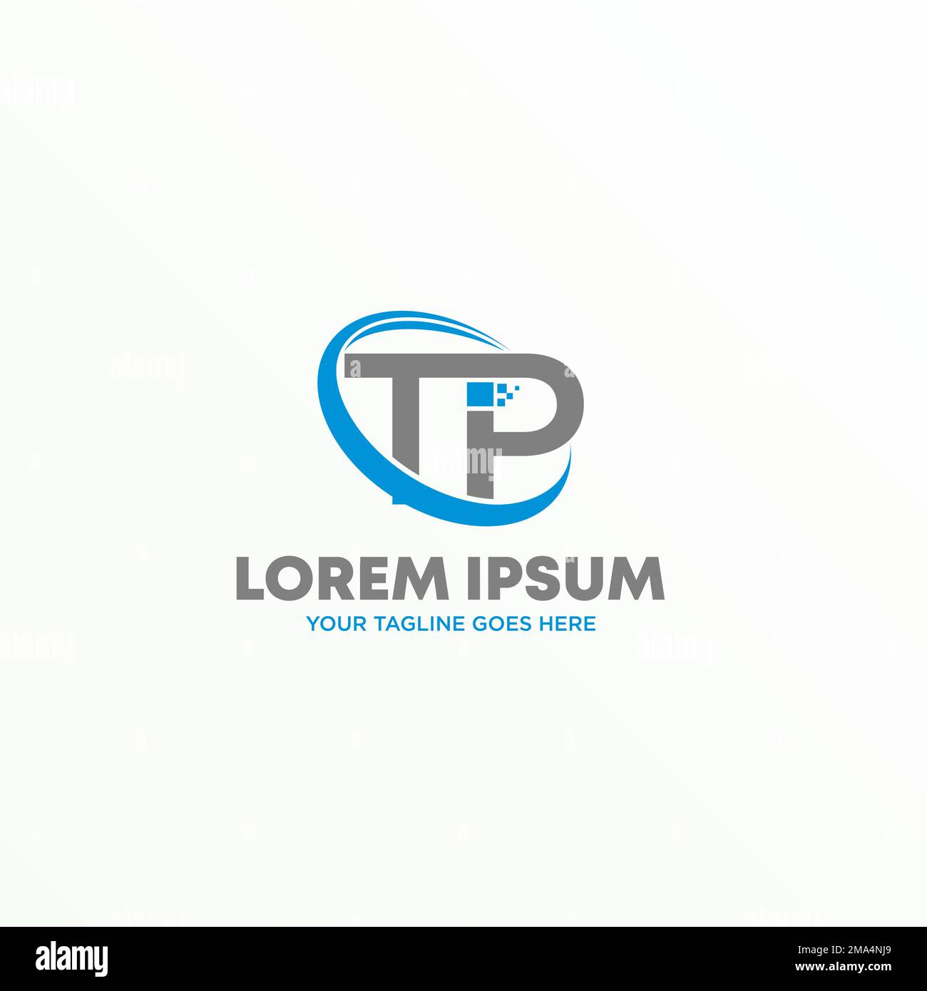 Simple letter or word TIP swoosh sans serif Font with technology ...