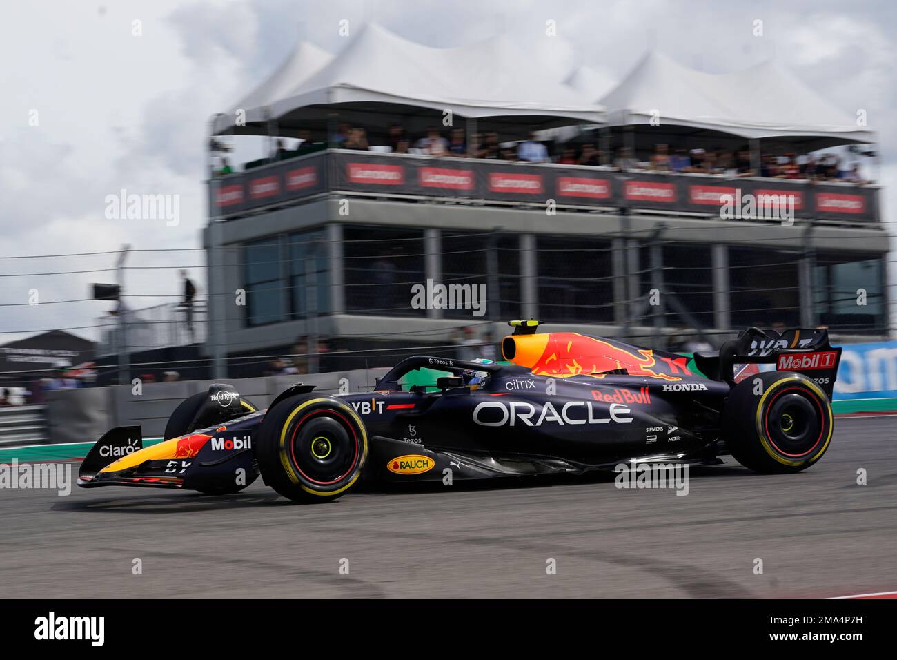 Red Bull driver Sergio Perez, of Mexico, competes during the Formula ...