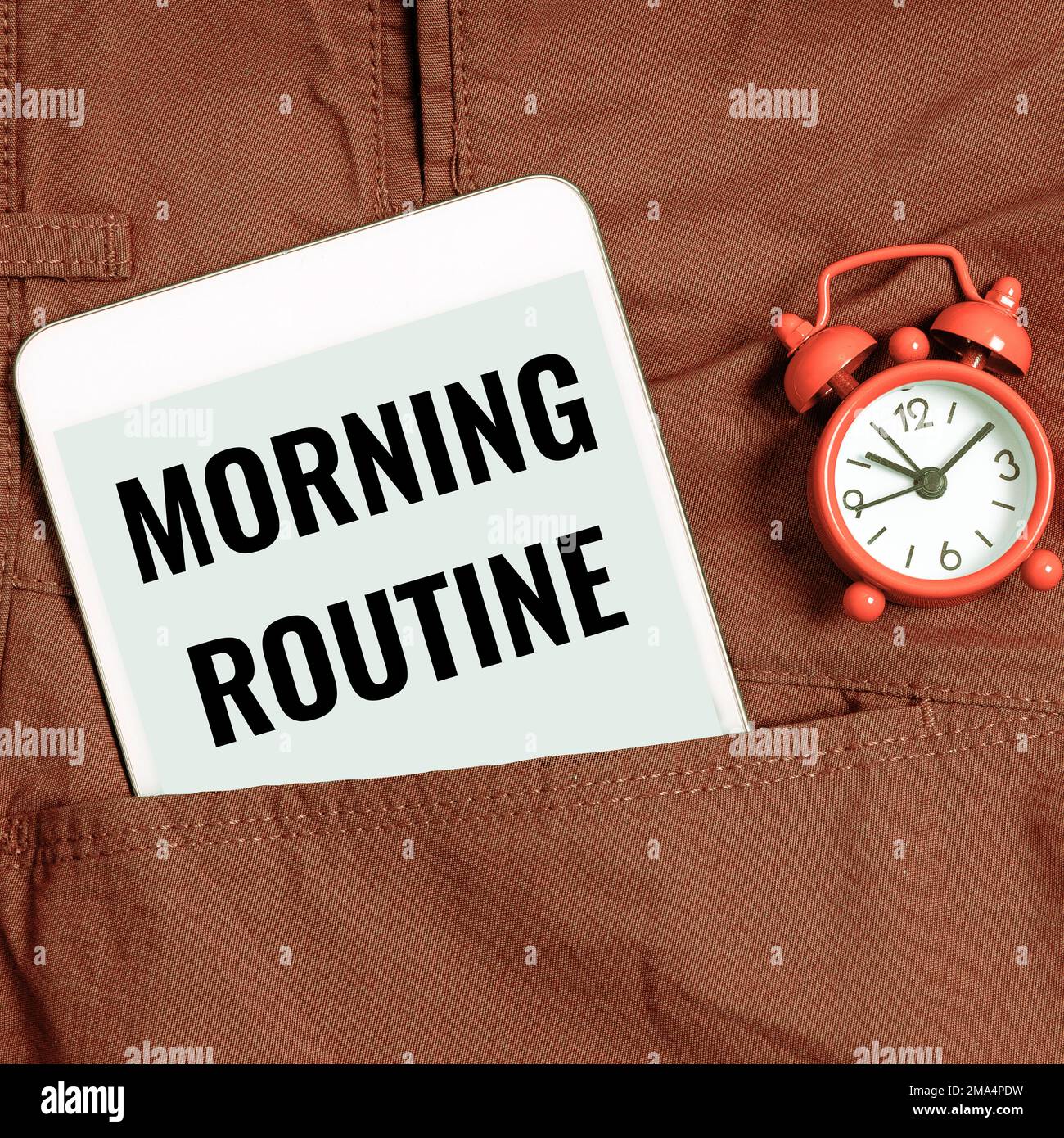 Hand writing sign Morning Routine. Concept meaning initiation of ...