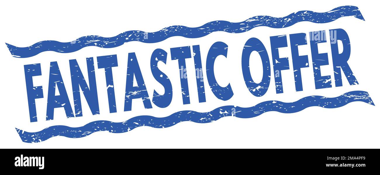 FANTASTIC OFFER text written on blue lines stamp sign Stock Photo - Alamy