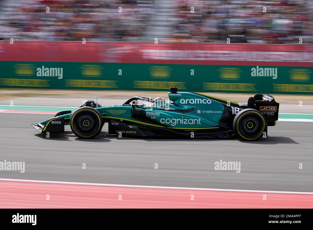 Aston Martin driver Lance Stroll, of Canada, drives during the Formula ...