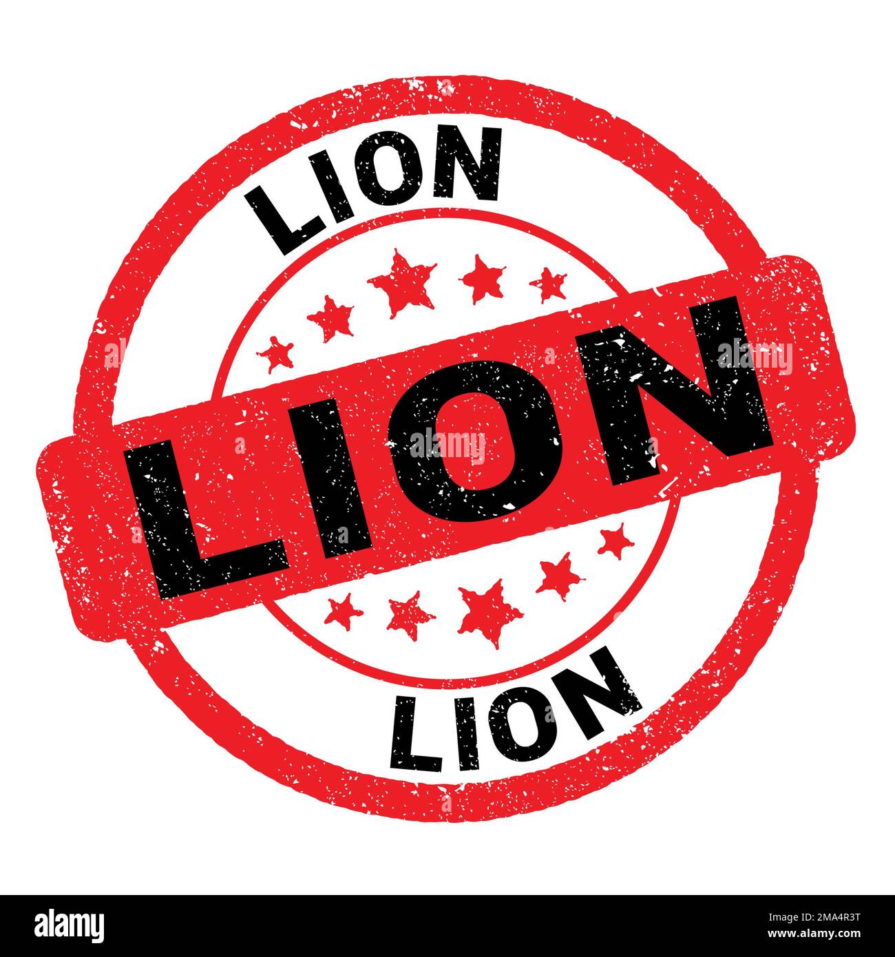 LION text written on red-black grungy stamp sign Stock Photo - Alamy