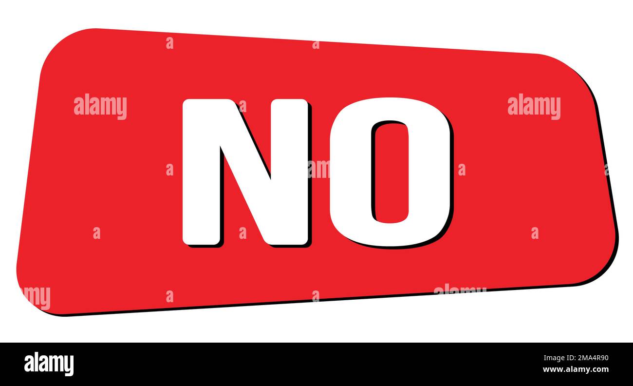 NO text written on red trapeze stamp sign Stock Photo - Alamy