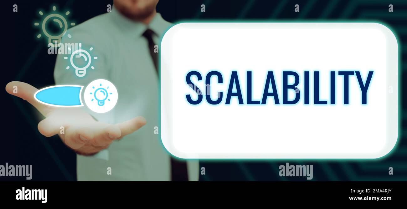 Writing displaying text Scalability. Internet Concept capable of being ...