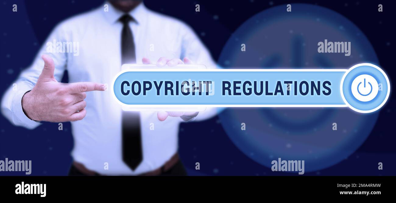 Conceptual display Copyright Regulations. Business idea body of law ...