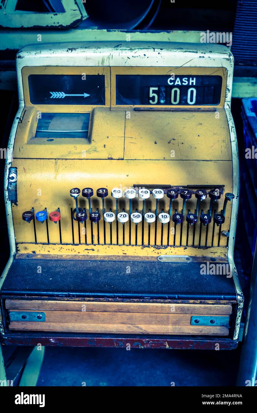 Old cash machine Stock Photo - Alamy