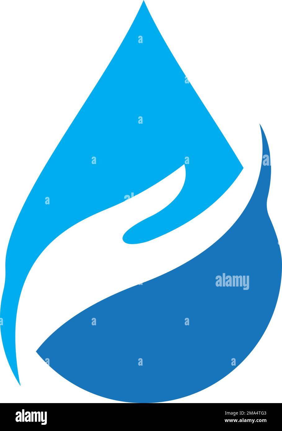 water drop and hand logo, environmental care and clean water saving ...