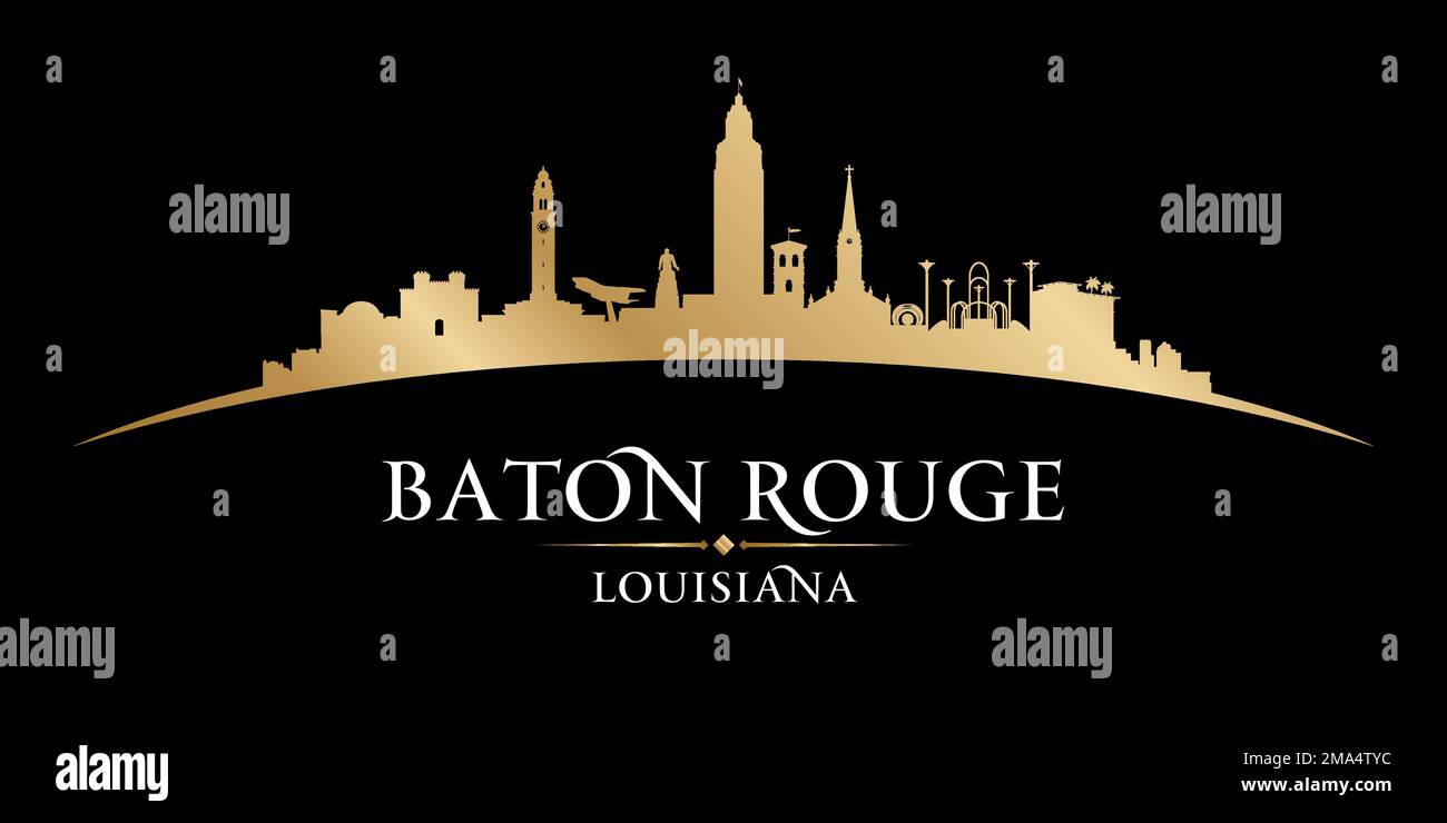 Baton Rouge Louisiana city skyline silhouette. Vector illustration ...