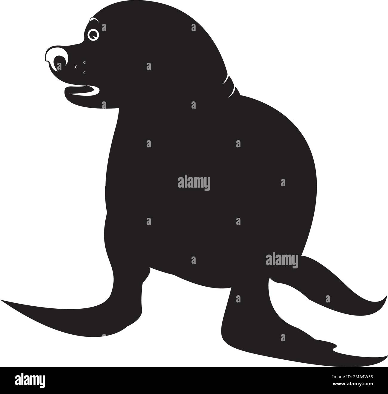 Cartoon happy seal Black and White Stock Photos & Images - Alamy