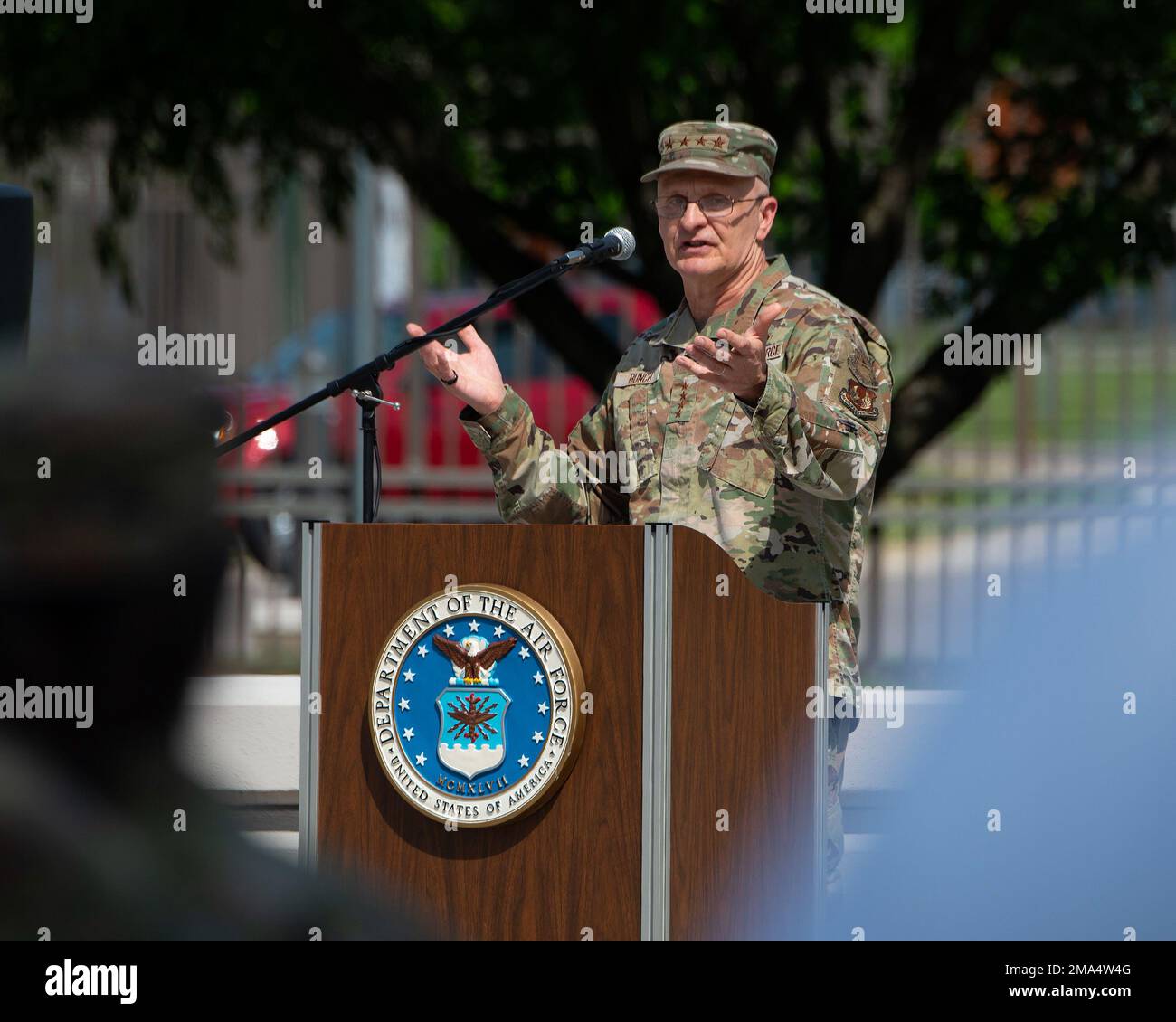 Gen. Arnold W. Bunch, Jr., Air Force Materiel Command commander, speaks ...
