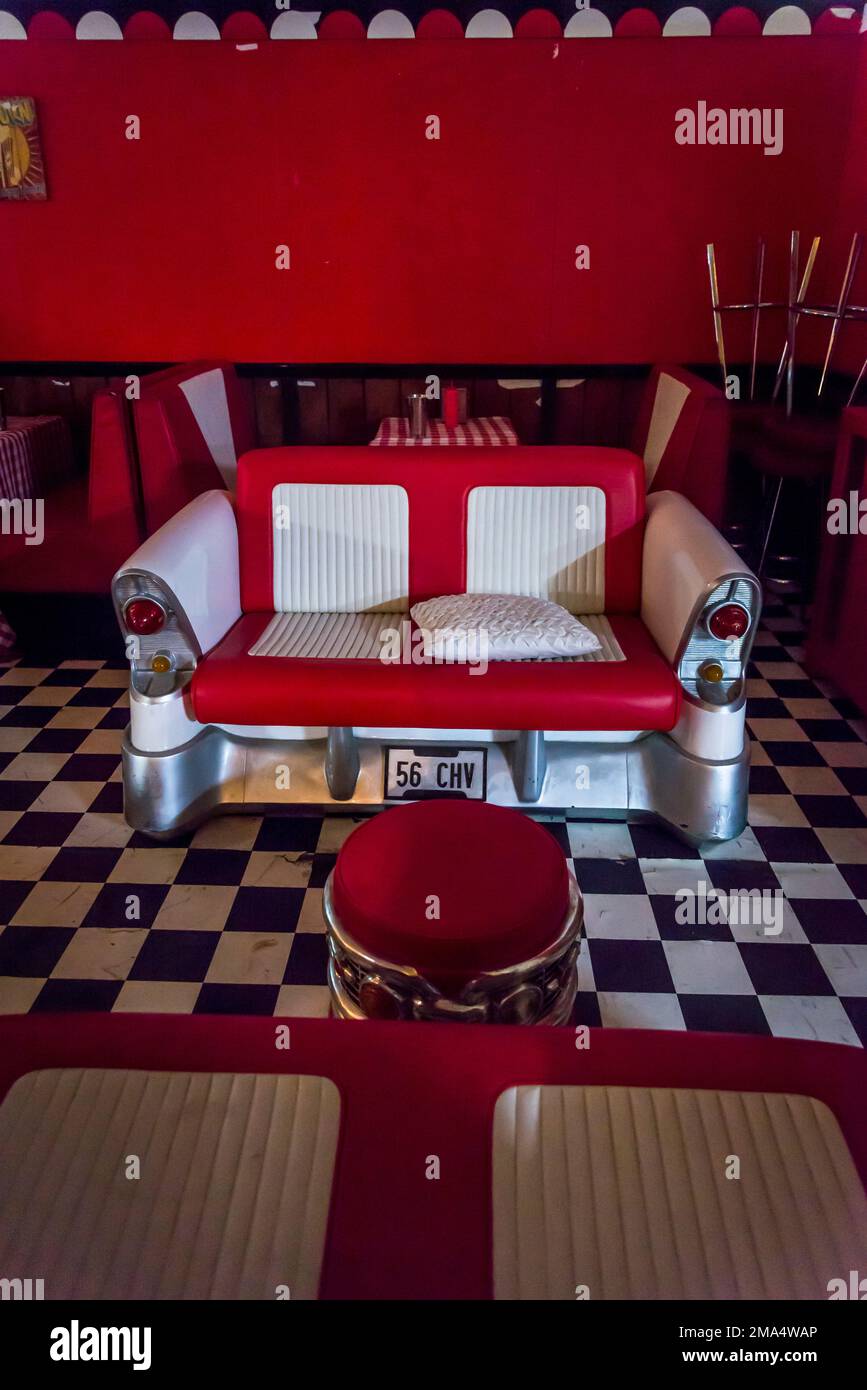 Strange 1960s sofa in a shape of car Stock Photo - Alamy