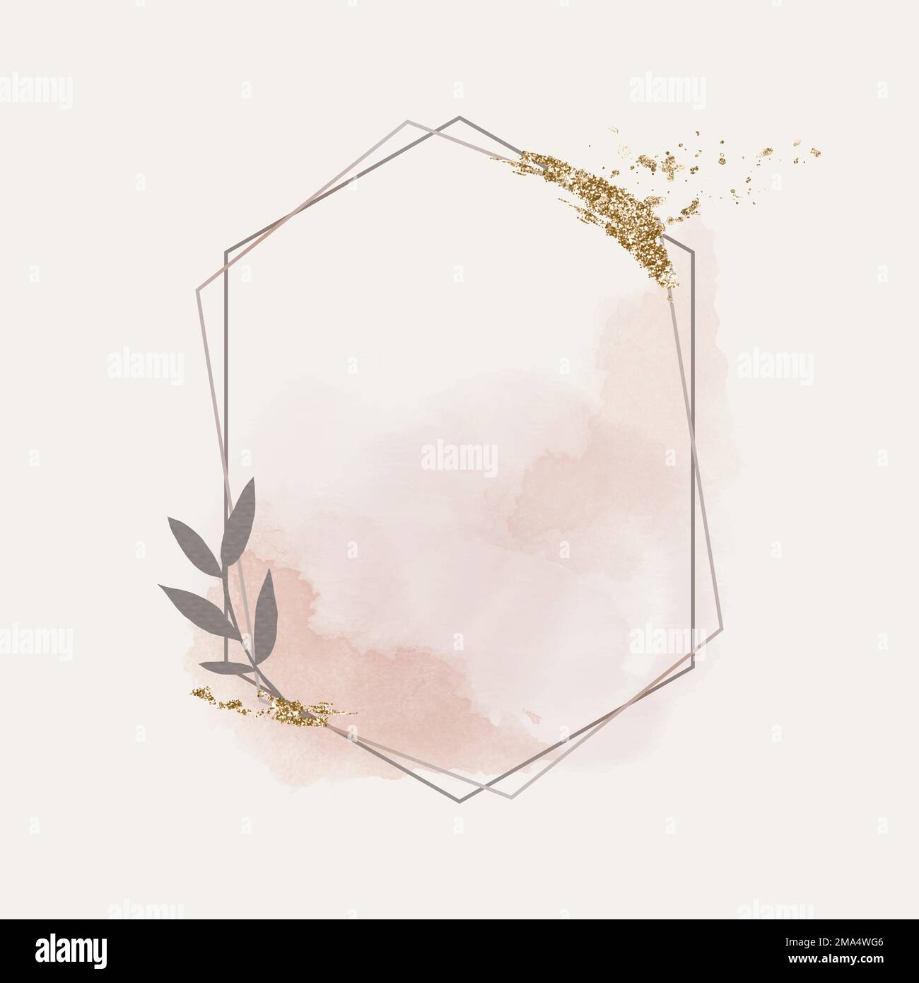 Pink shimmering hexagon frame vector Stock Vector Image & Art - Alamy