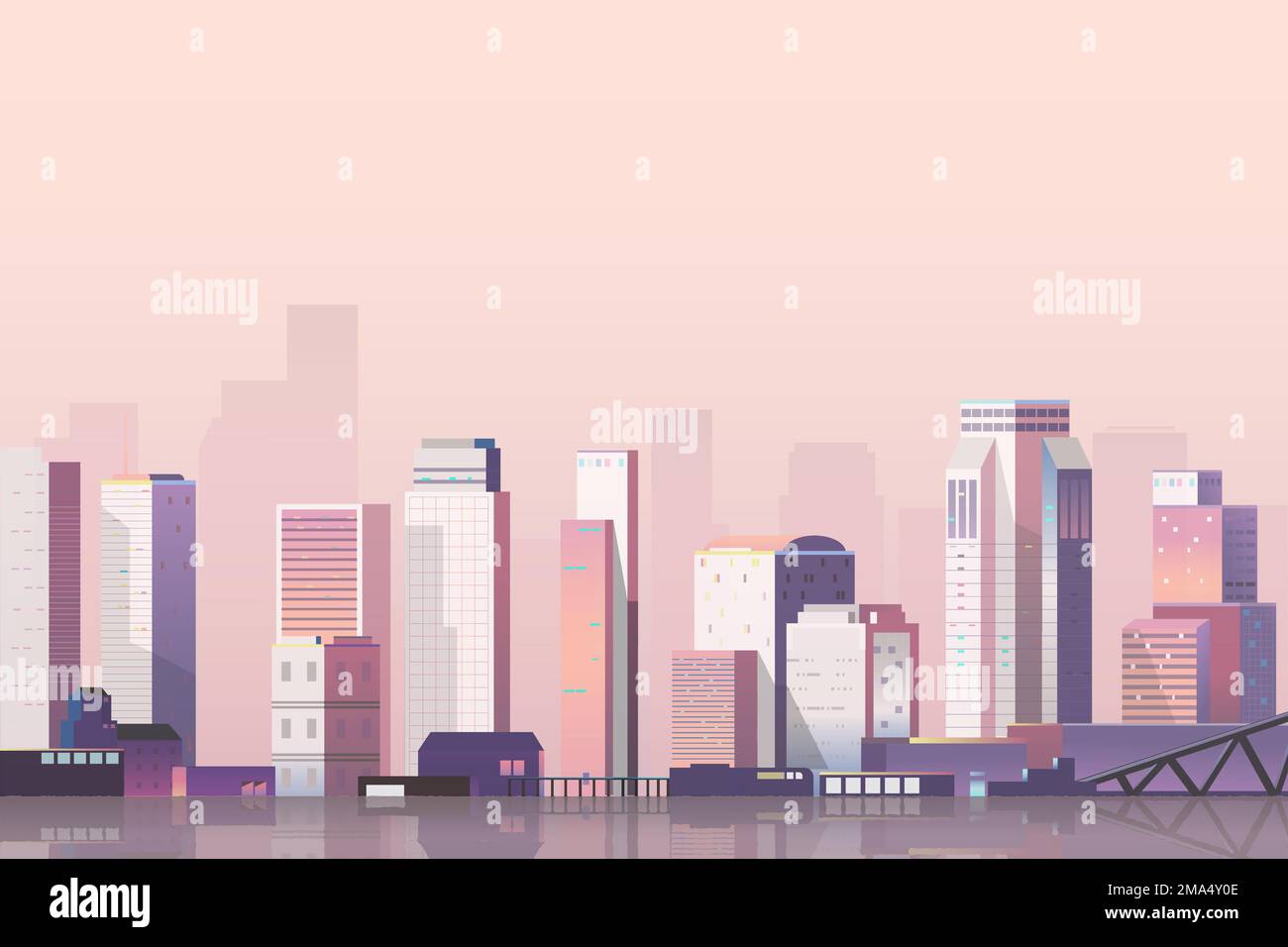 Urban scene scene at dusk background vector Stock Vector Image & Art ...