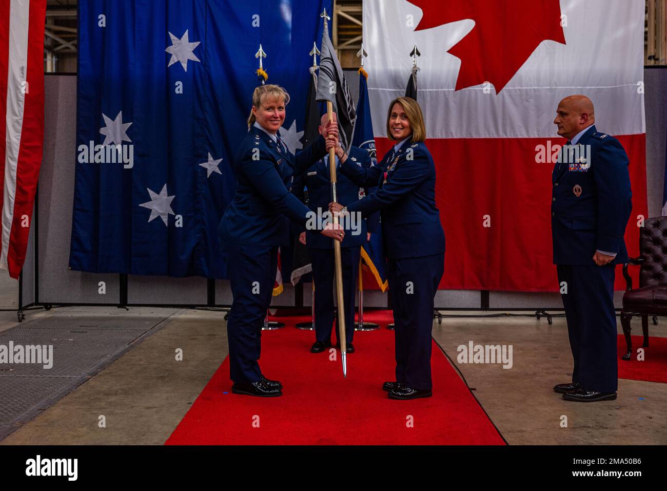 U.S. Space Force Maj. Gen. DeAnna Burt, left, Combined Force Space ...