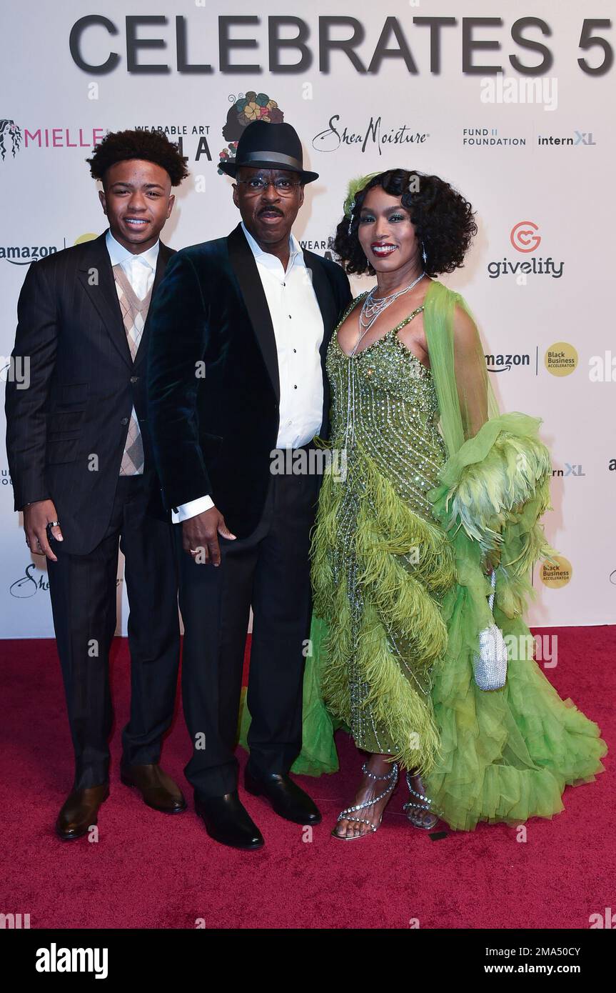 Slater Vance, from left, Courtney B. Vance and Angela Bassett arrive at ...