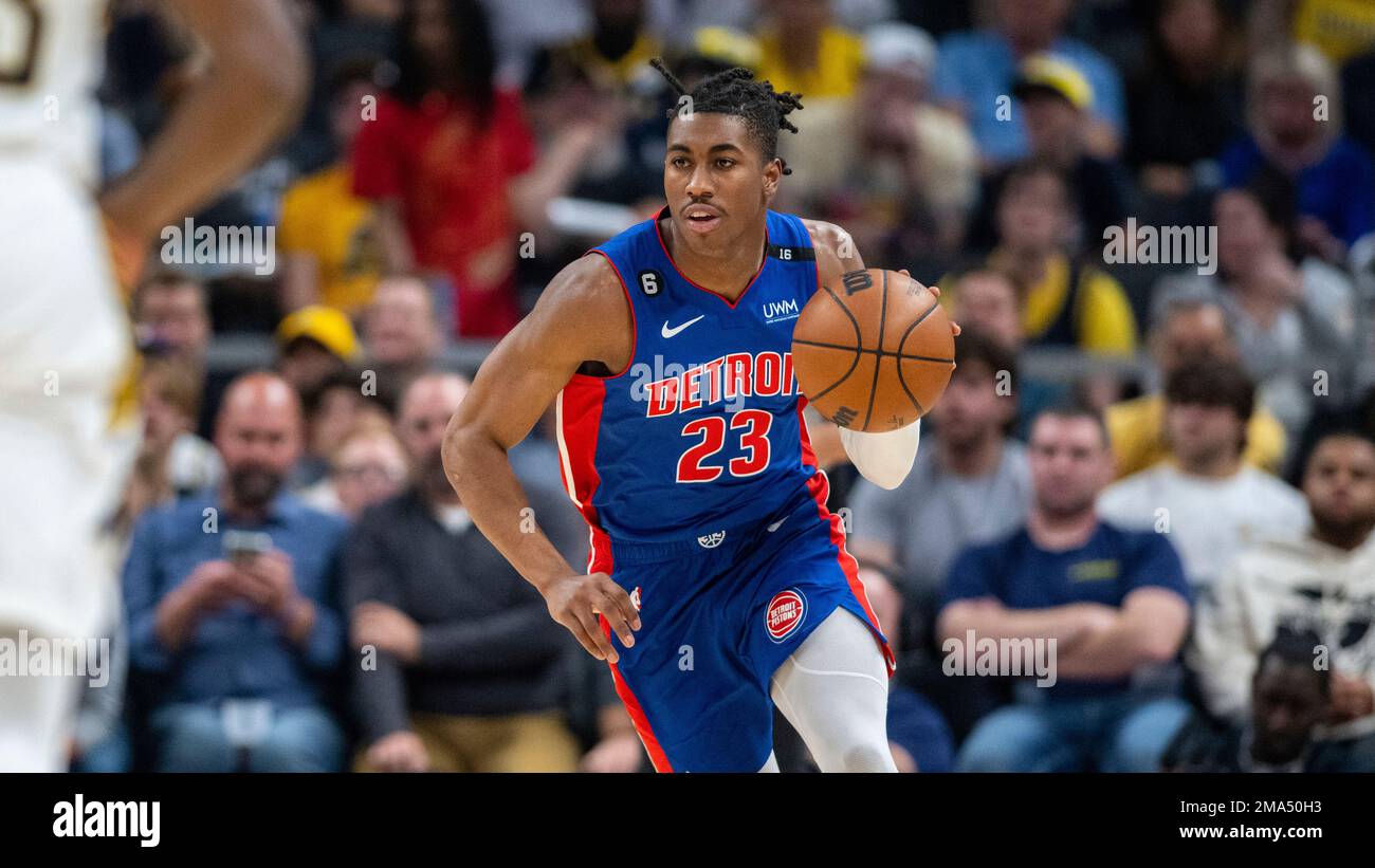 Detroit Pistons guard Jaden Ivey (23) during an NBA basketball game in ...