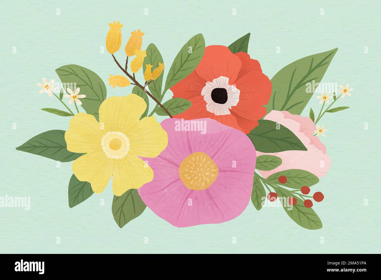 Hand drawn flower pattern background vector Stock Vector Image & Art ...