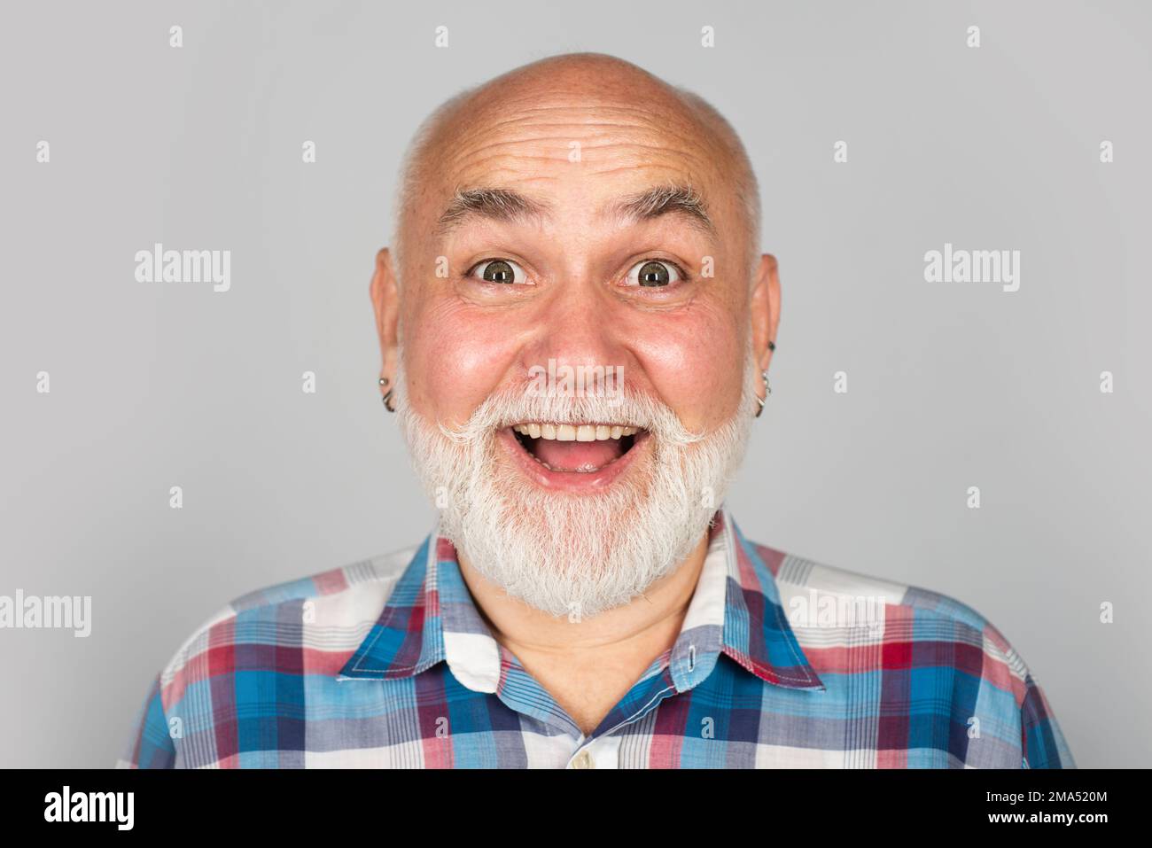 Grandfather pensioner, retiree concept. Happy old mature man smiling ...