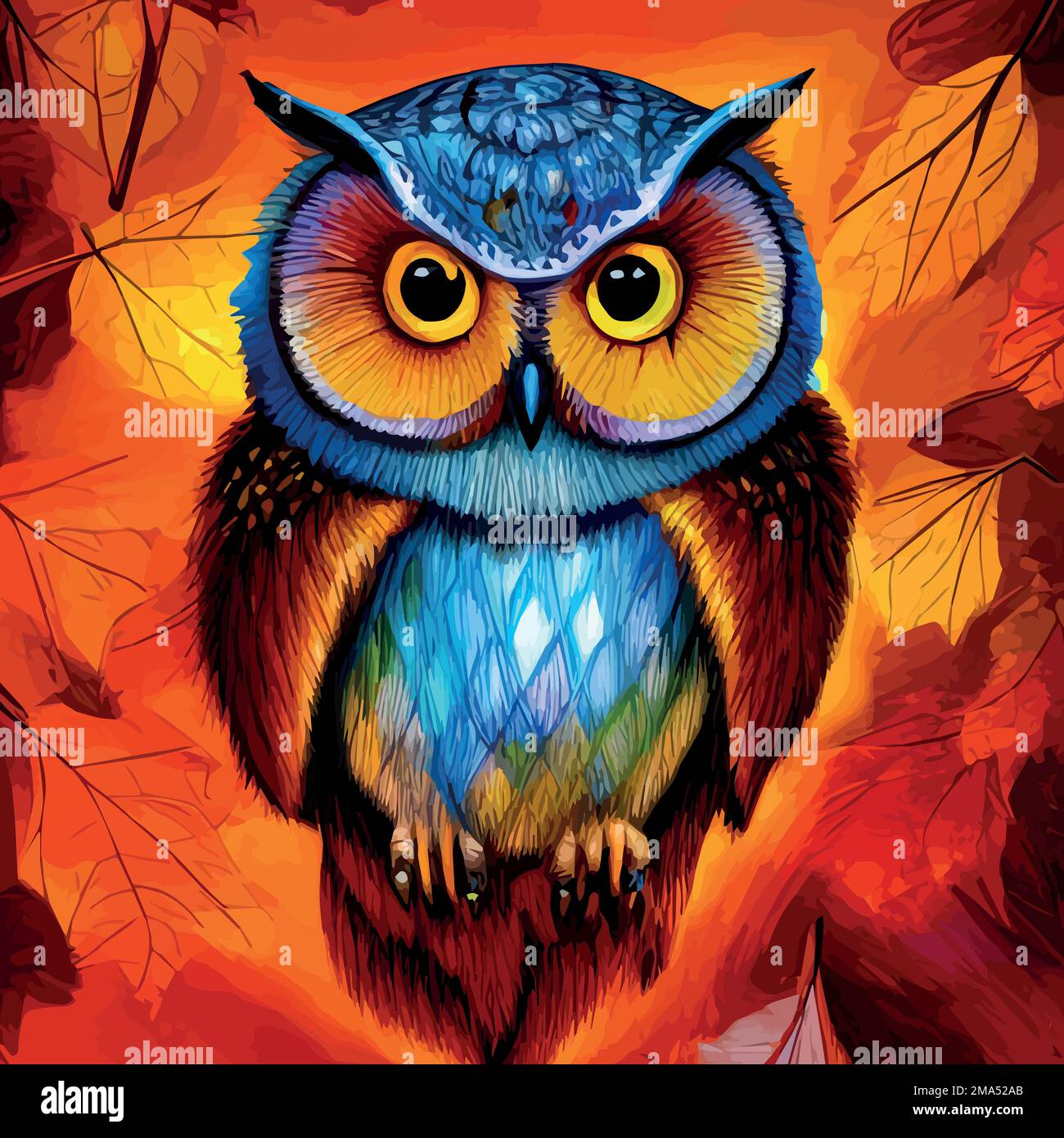Colorful Retro Owls