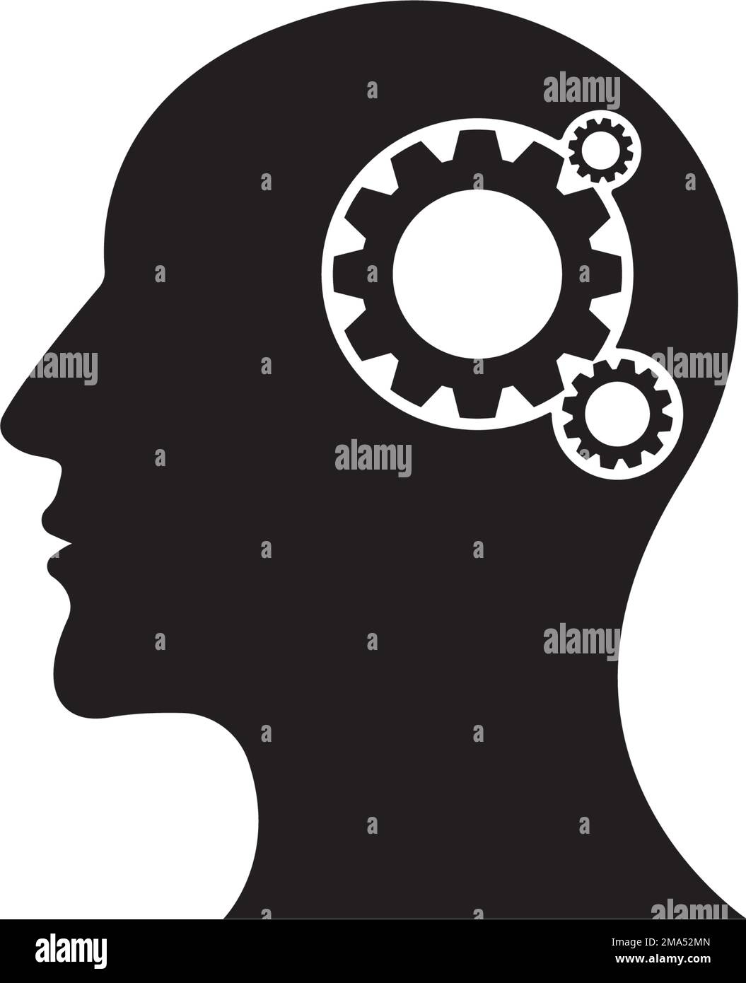 head and gear icon, vector illustration logo template Stock Vector ...