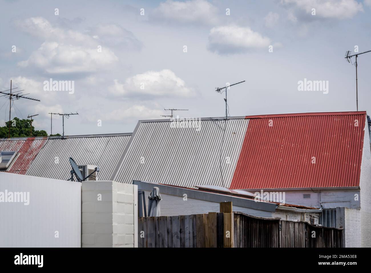 Roof with TV aerials, Sydney, Australia Stock Photo - Alamy