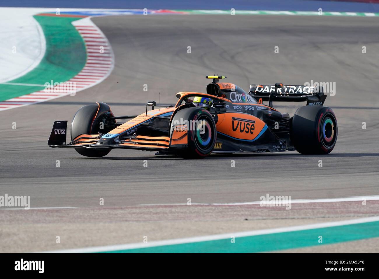 McLaren driver Lando Norris, of Britain, drives during qualifications ...