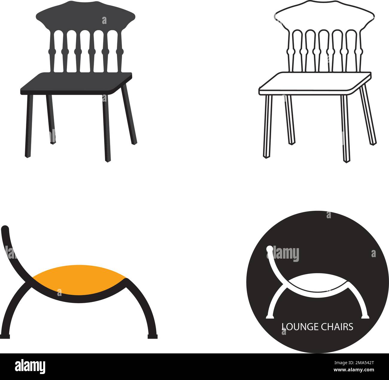 Lounge chairs icon vector illustration symbol logo template Stock ...
