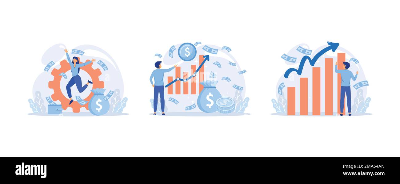 Investment, saving money and finance growth, Analyzes charts and ...