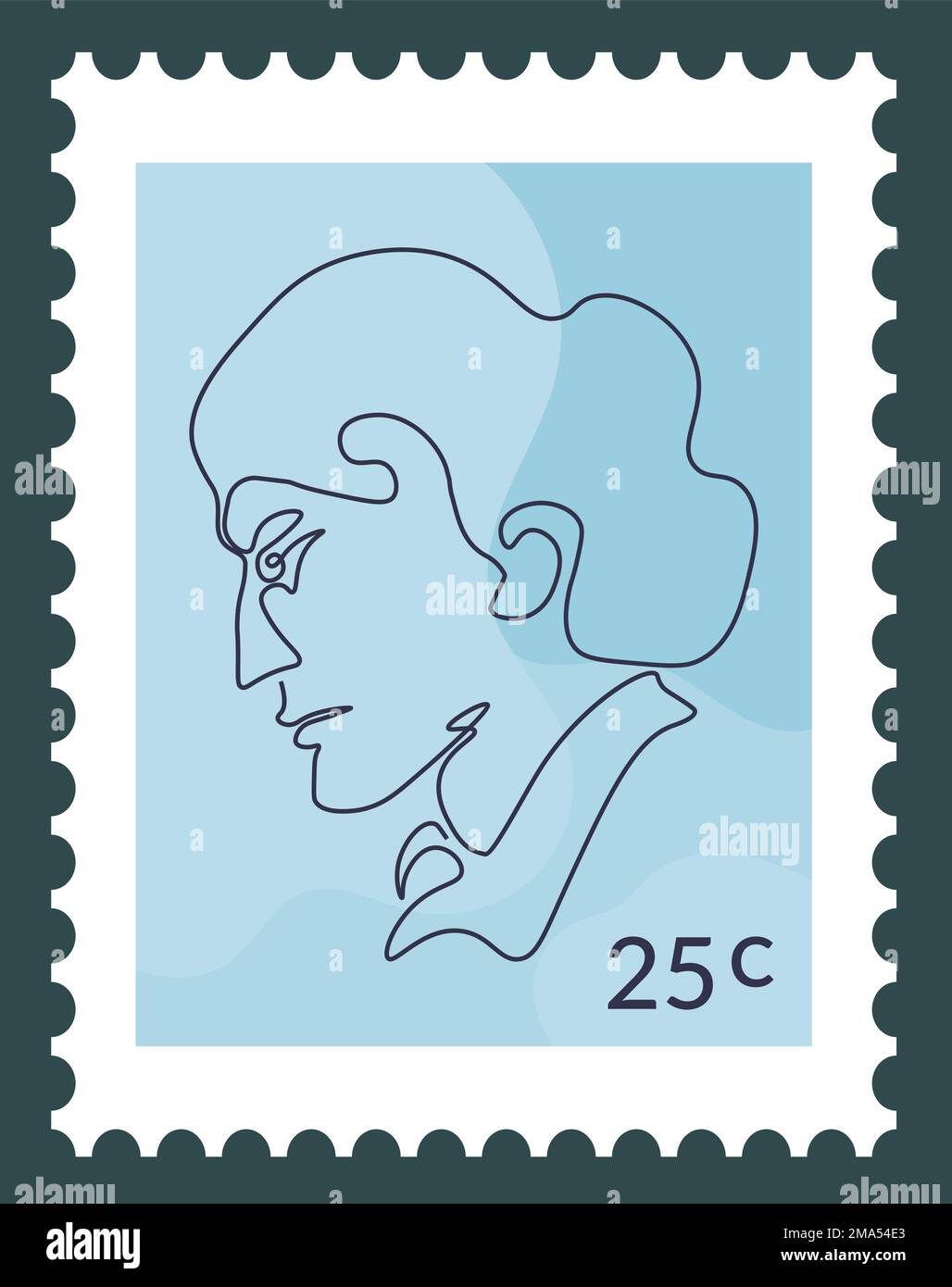 Portrait of female character in profile, postmark Stock Vector Image ...