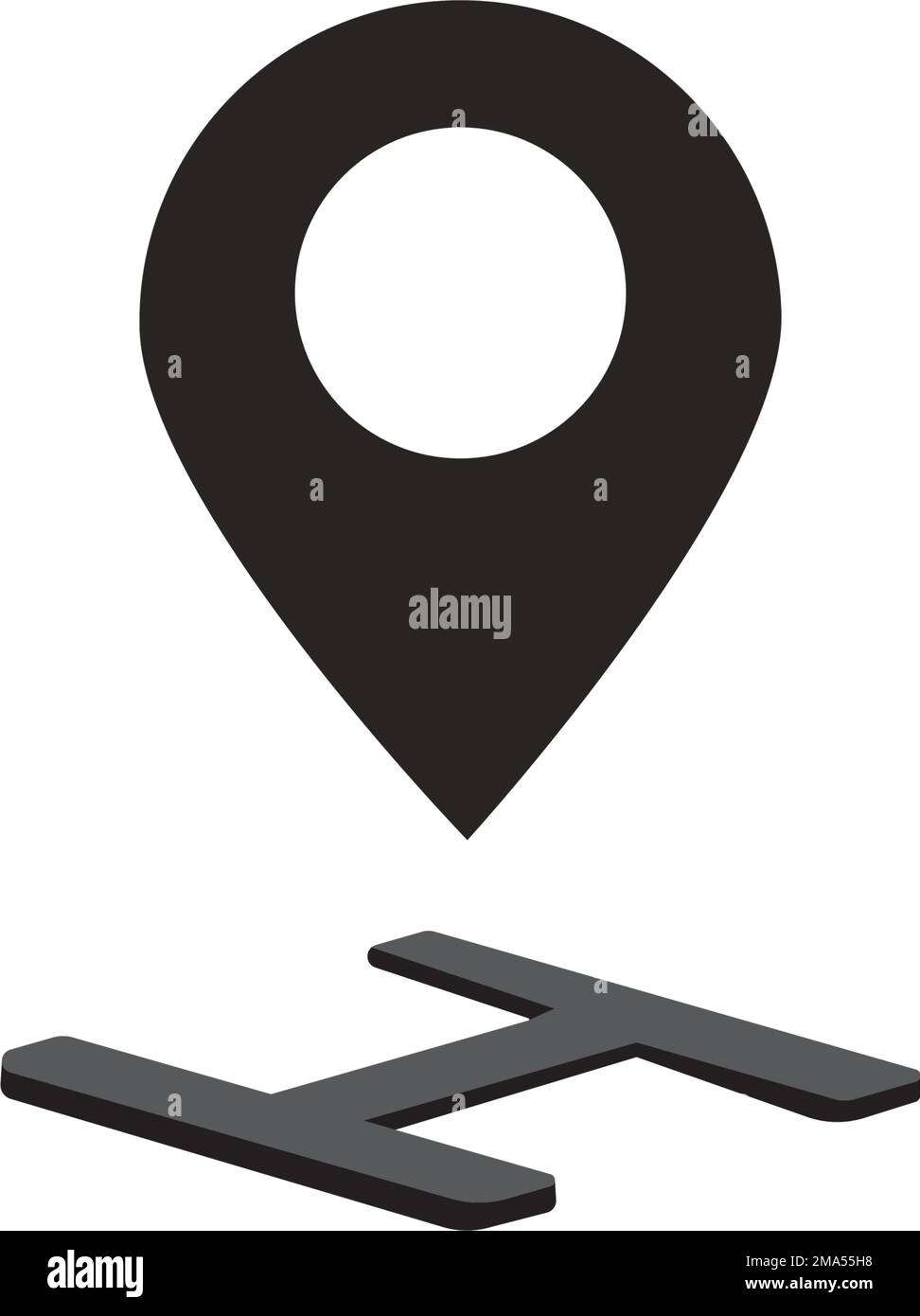 Helipad Icon, Helicopter Landing Pad, Area, Platform, H Letter, Vector ...