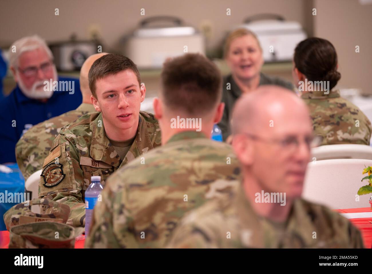 Senior Airman Mark Vogt, 914 Air Refueling Wing chats with fellow ...