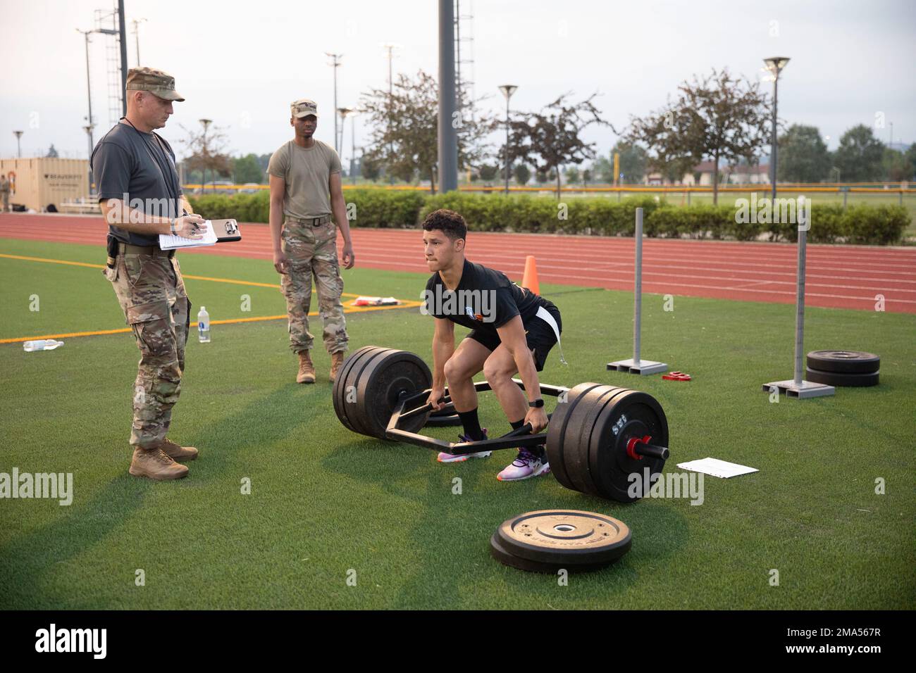 Competitors conduct the maximum deadlift portion of the ACFT during the ...