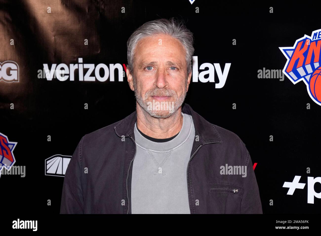 Jon Stewart attends the New York Knicks season home opener at Madison ...
