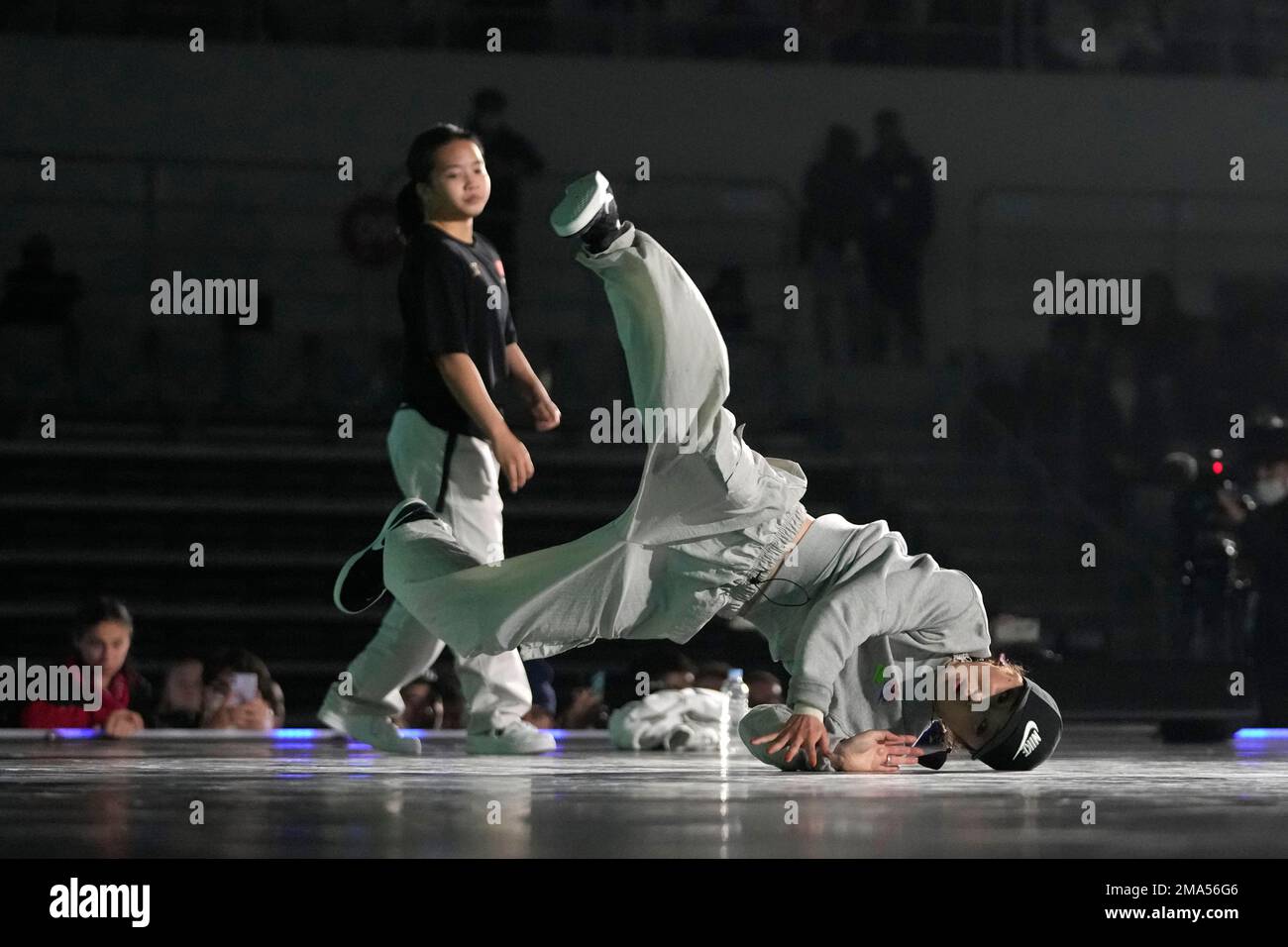 Ami Yuasa of Japan, known as B-girl Ami, competes against Liu Qingyi of ...
