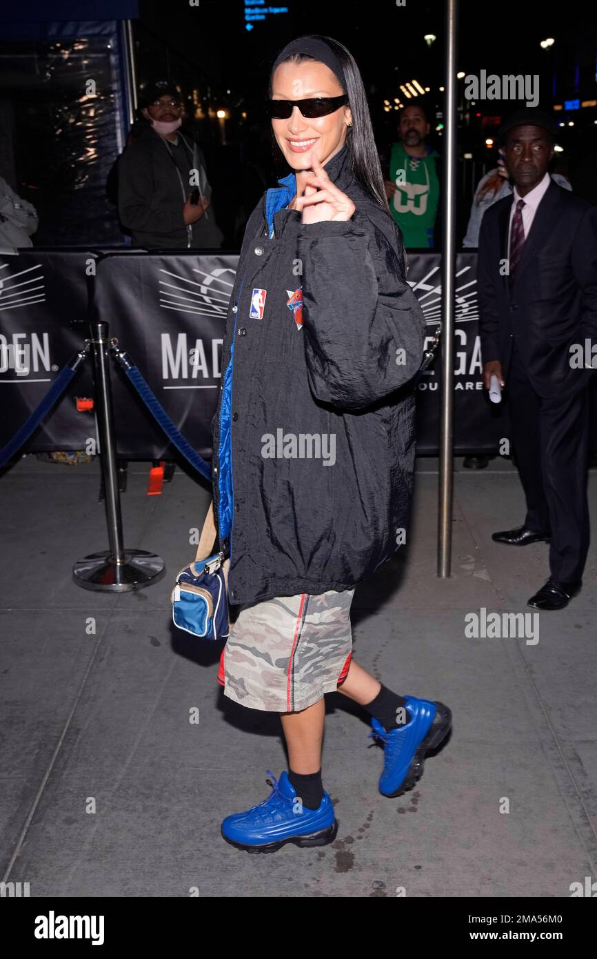 Bella Hadid attends the New York Knicks season home opener at Madison ...