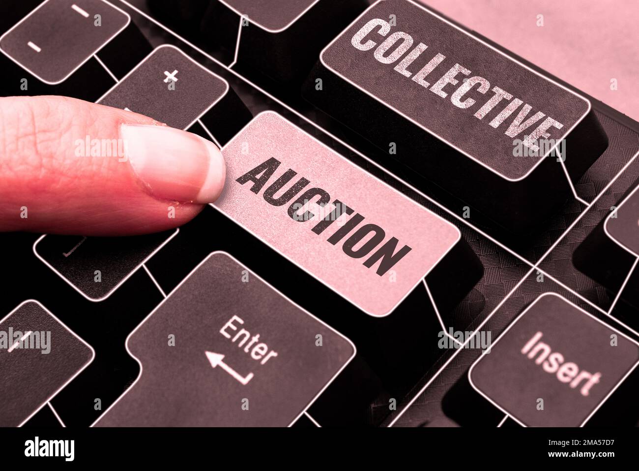 Text sign showing Collective Auction. Word for Gathering and measuring ...