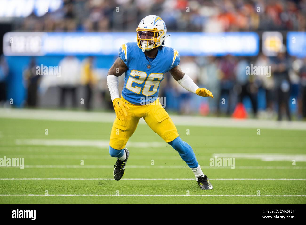 Los Angeles Chargers cornerback Asante Samuel Jr. (26) runs during an ...
