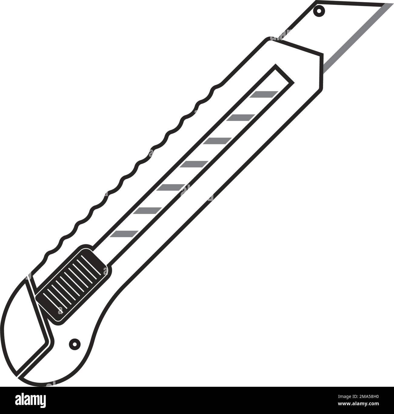 cutter knife - stationery icon vector design template Stock Vector ...