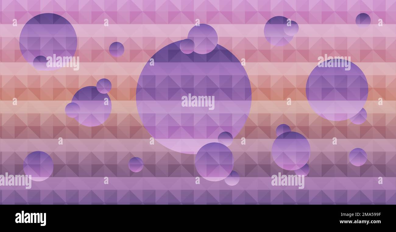 Abstract background of geometric shapes. Yellow and violet gradient mosaic backdrop. Geometric ...